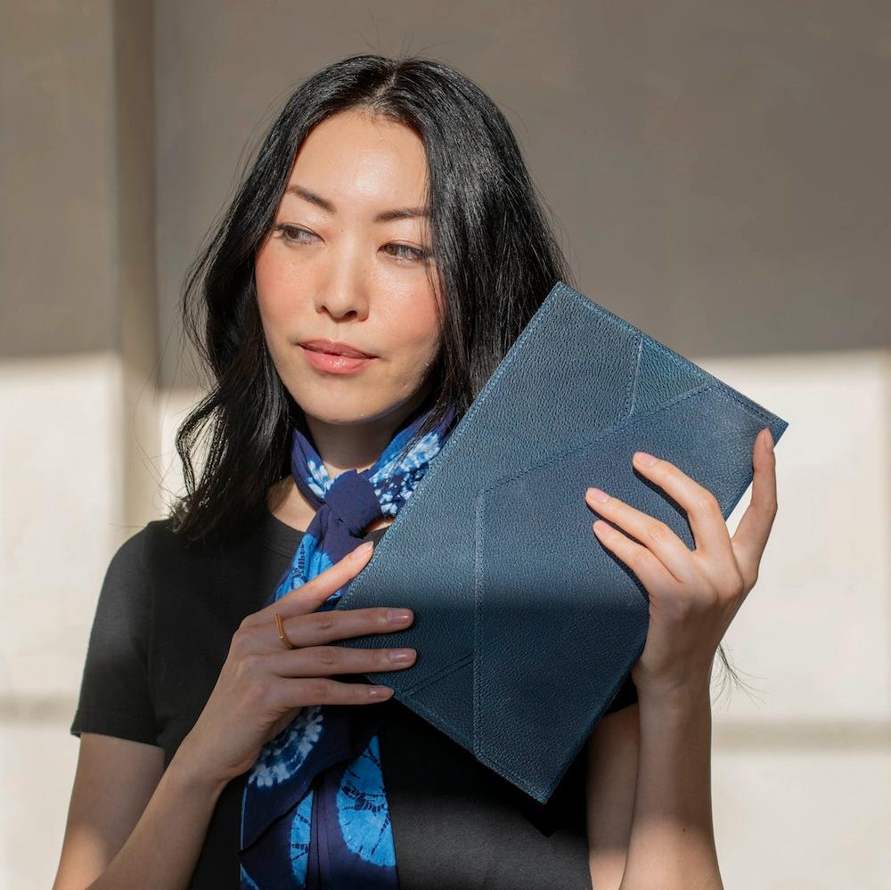Origami Envelope Clutch - Japanese Leather Clutch | AMASOUK